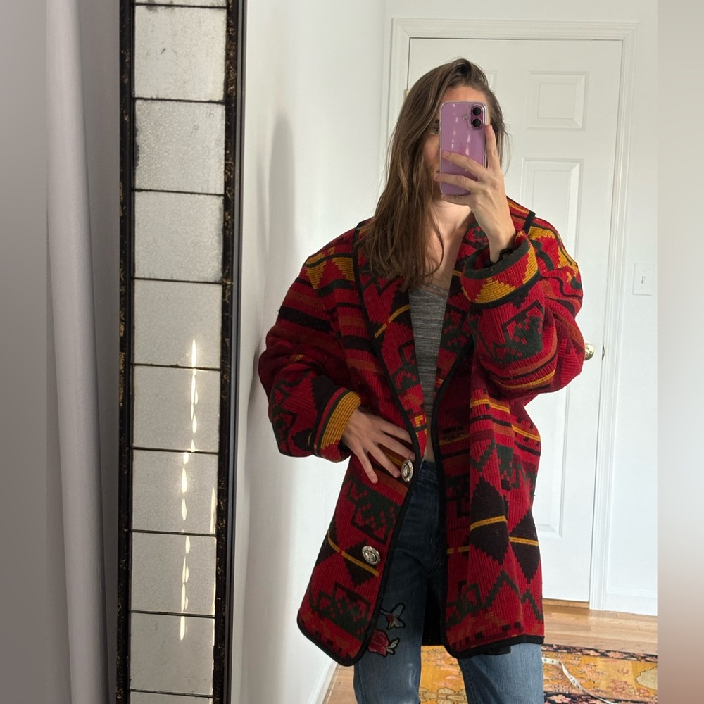 Vintage Ashley Scott Aztec Southwestern Jacket Large … - Gem
